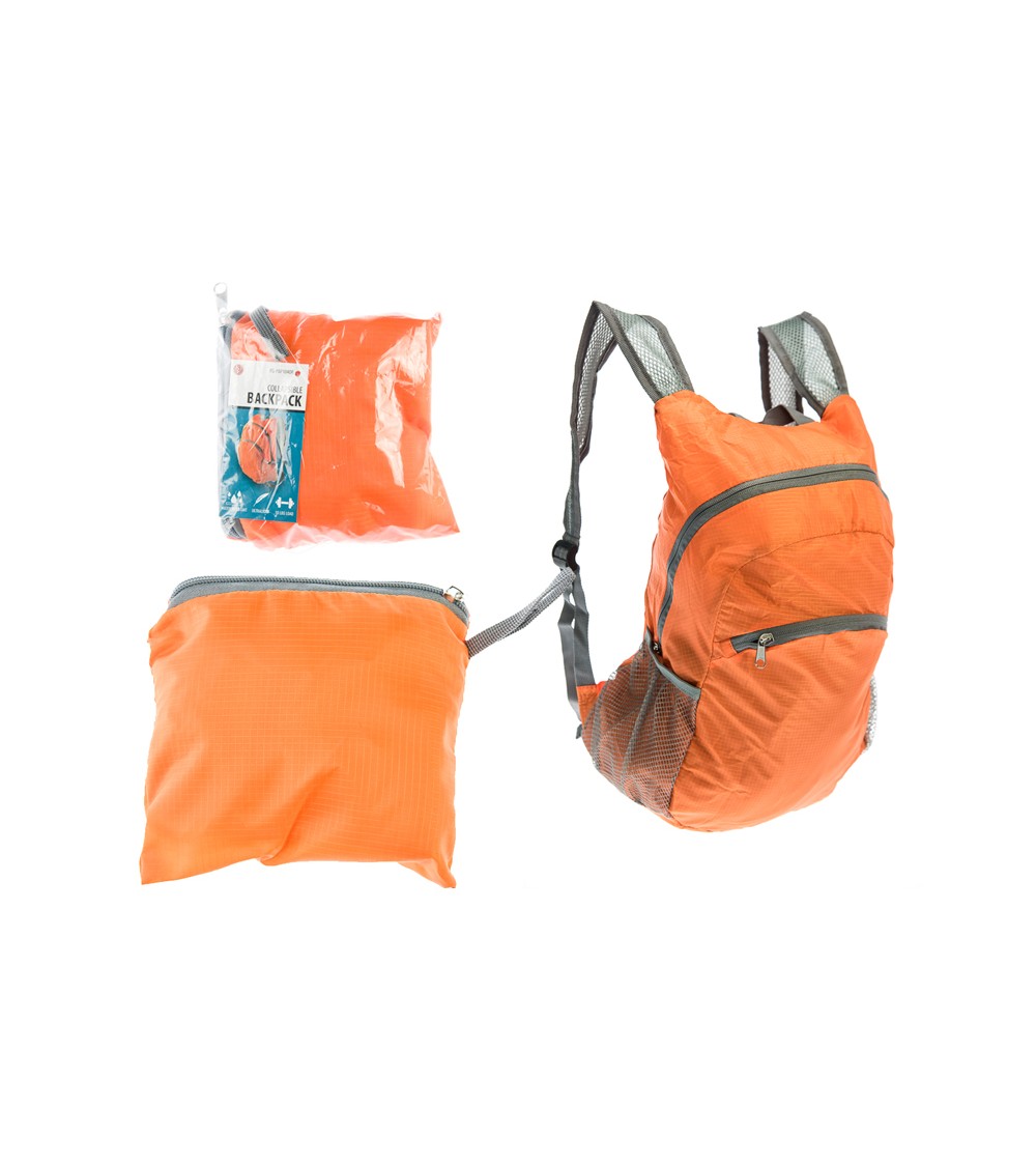 Orange Water Resistant Collapsible Backpack