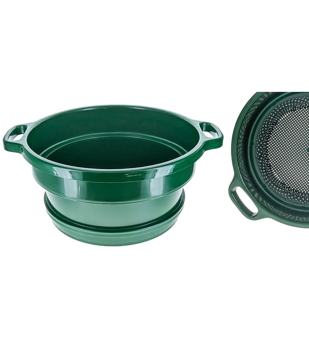 13-1/4"/1/8" Mesh/6" Deep Green Plastic Screen Stackable Sifting Pan ...